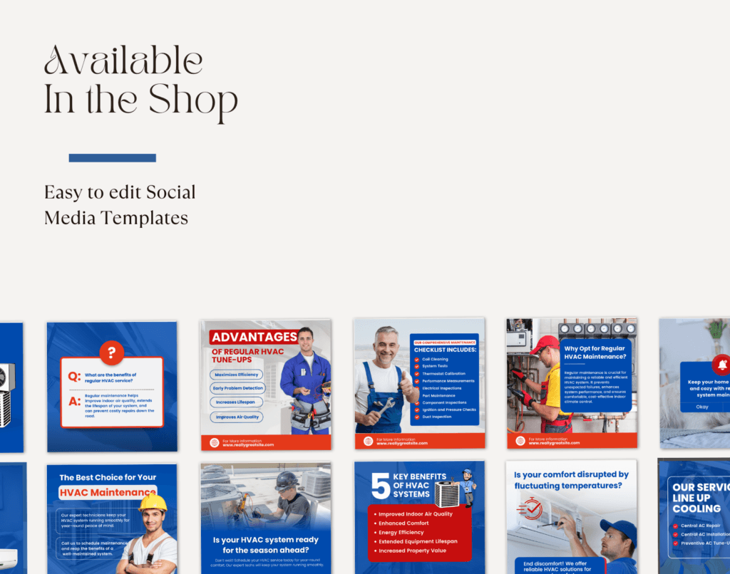 HVAC Social Media Templates | Canva Designs for Heating, Ventilation ...