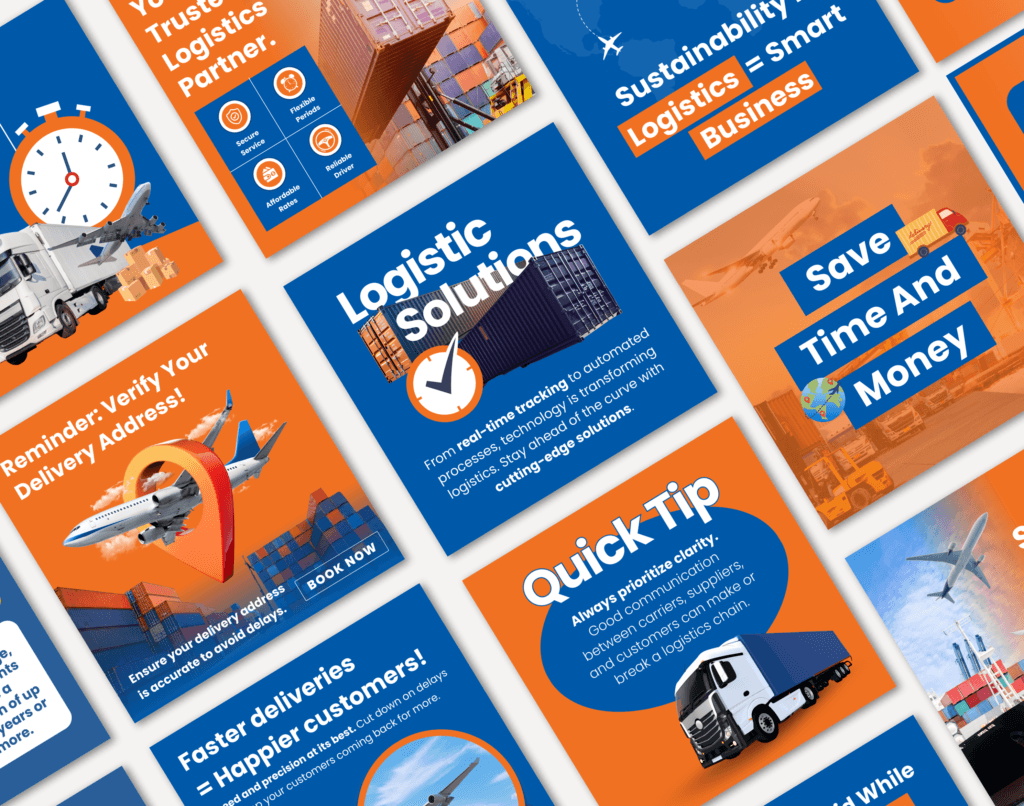 Logistics & Freight Management Canva Templates | Social Media Designs ...