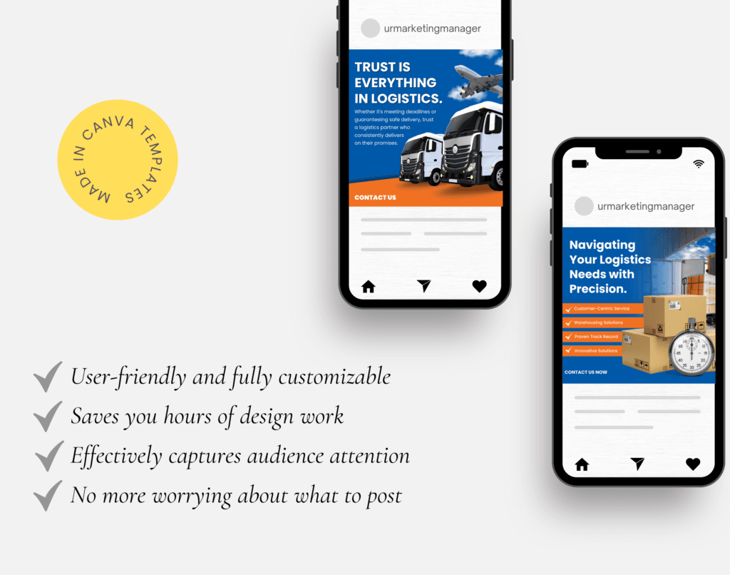 Logistics & Freight Management Canva Templates | Social Media Designs ...
