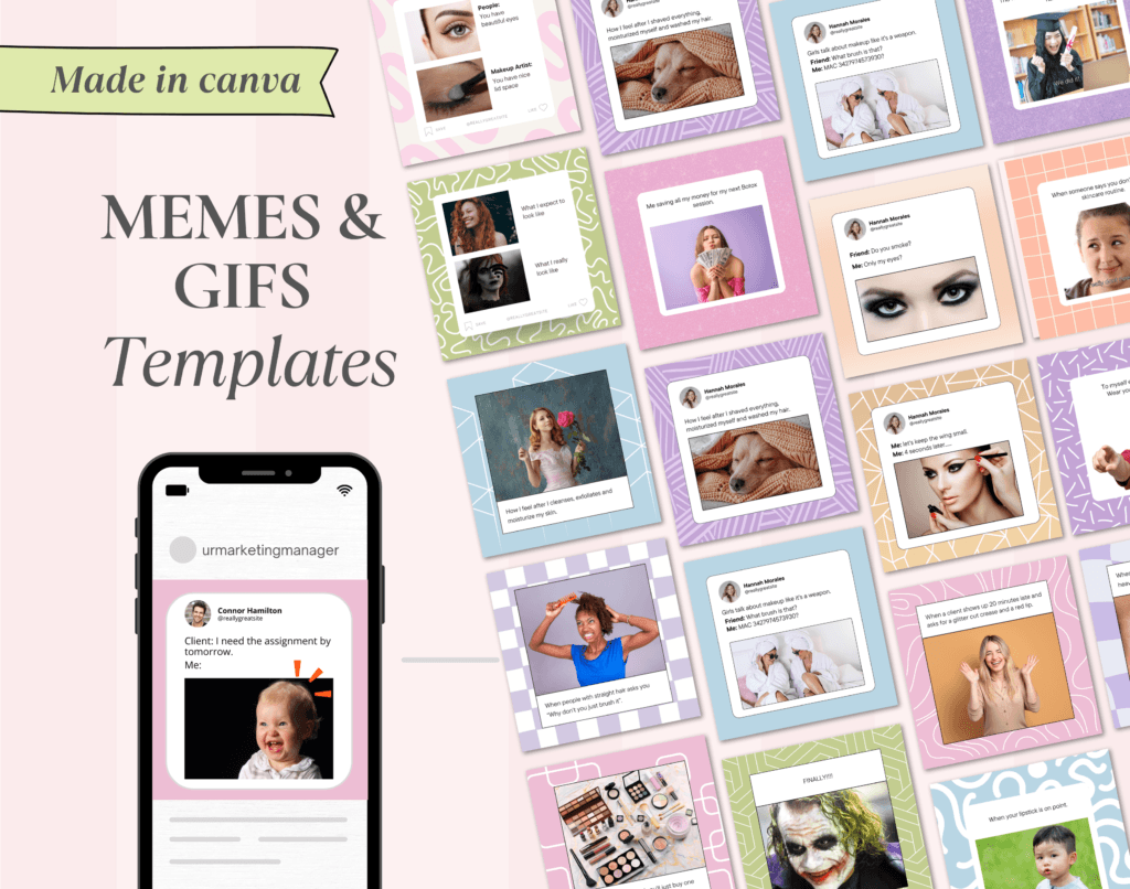 55 Colorful Instagram Meme & GIF Templates | Engagement Boosters for ...