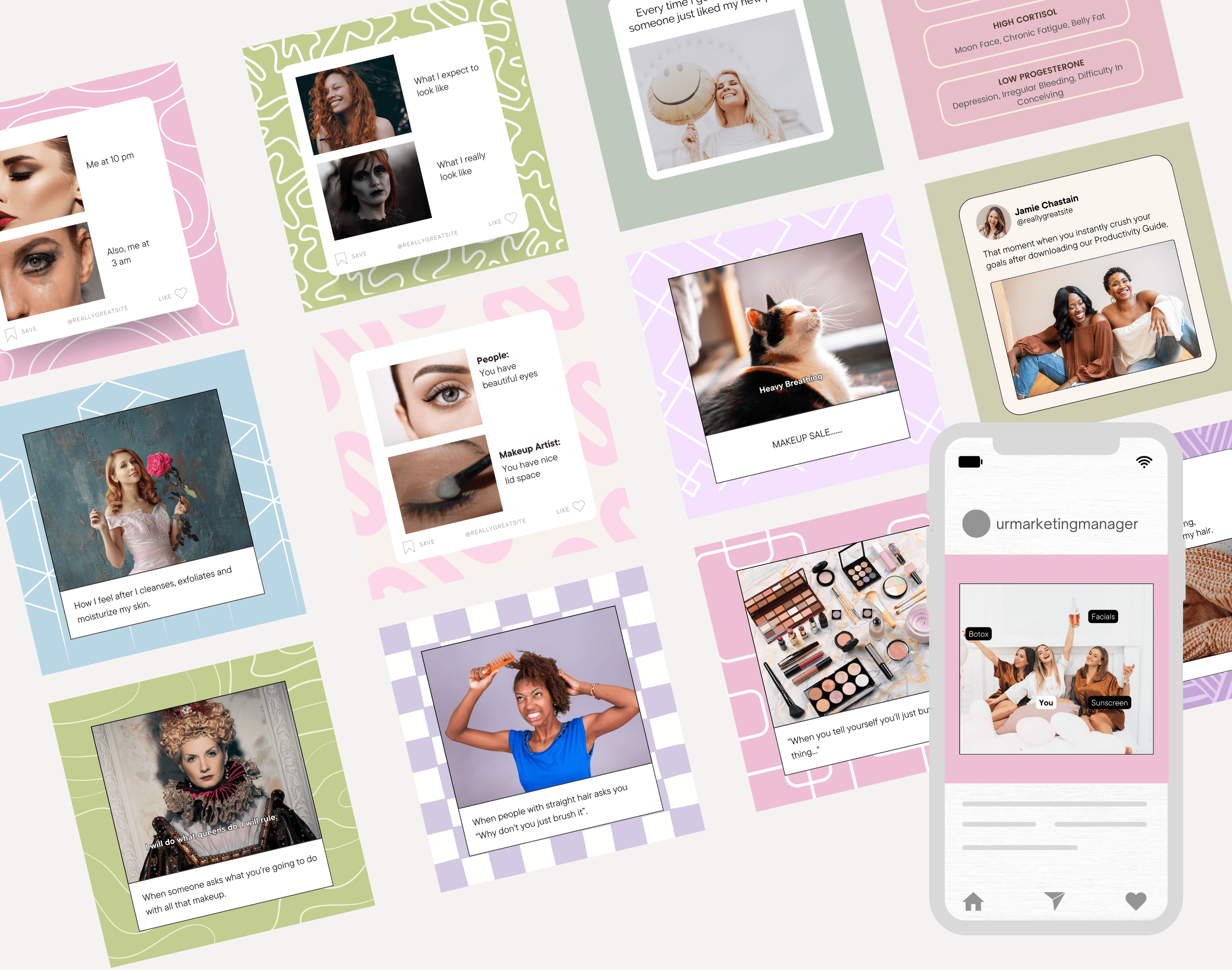 55 Colorful Instagram Meme & GIF Templates | Engagement Boosters for ...