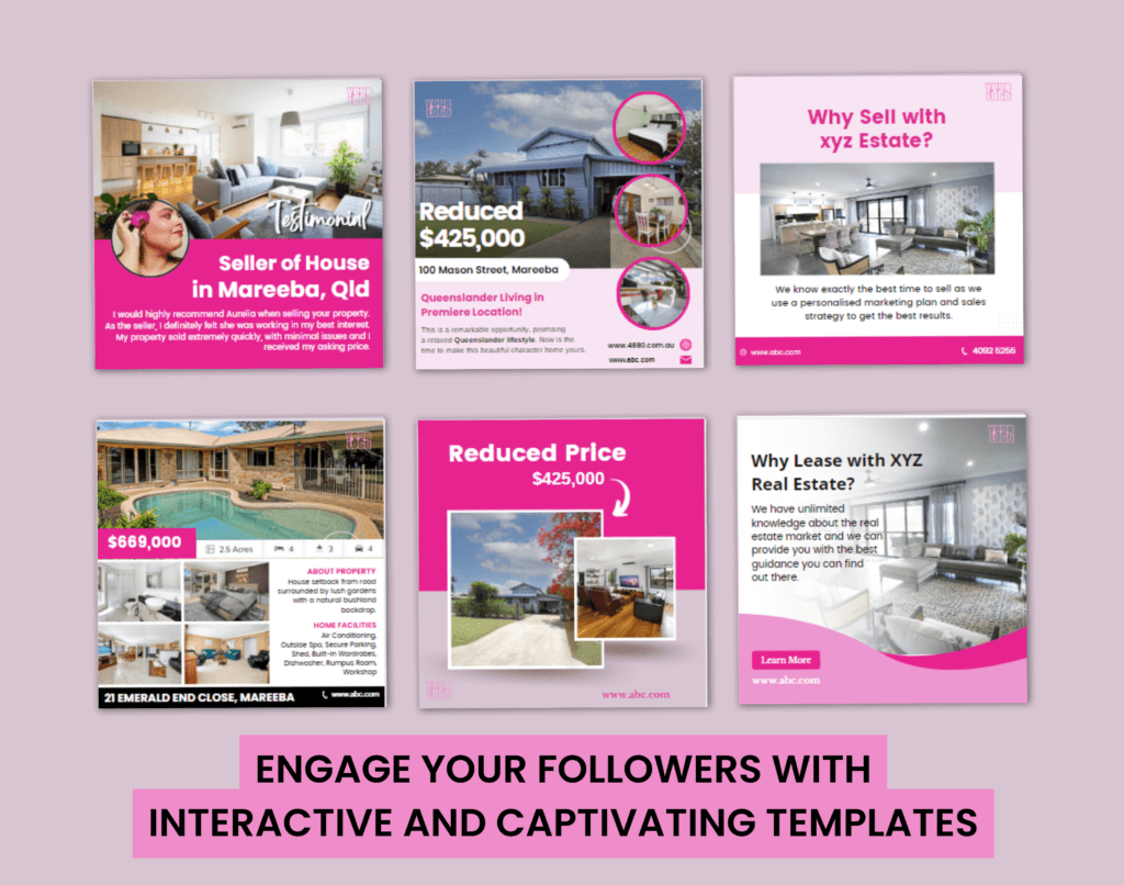 Realtor & Real Estate Agent Canva Templates | Social Media Posts for ...